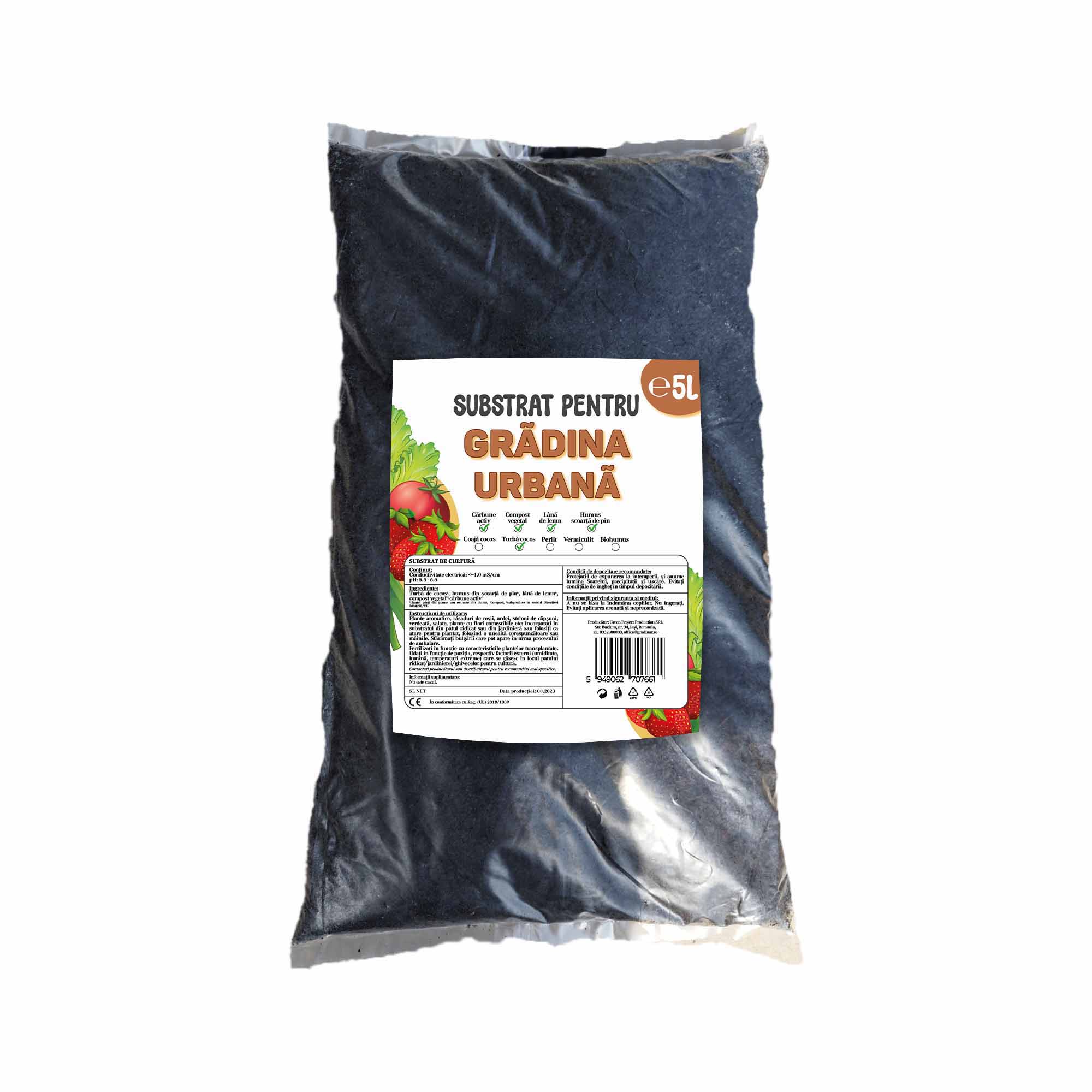 Substrat fara turba pentru Gradina urbana, reteta vegana - la sac de 5L ...